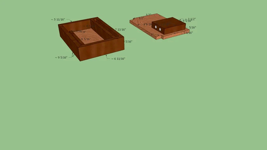 Desktop Box Organizer With Measurements 3d model