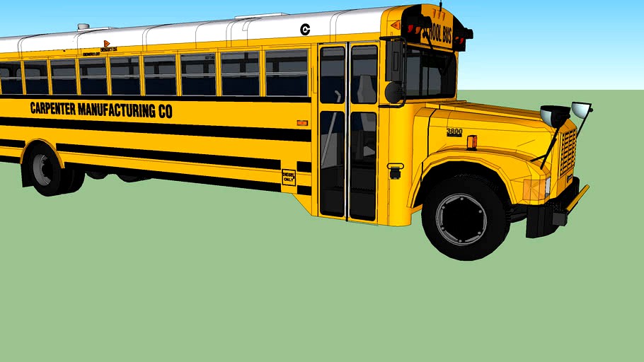 1990 IHC Carpenter school bus 3d model