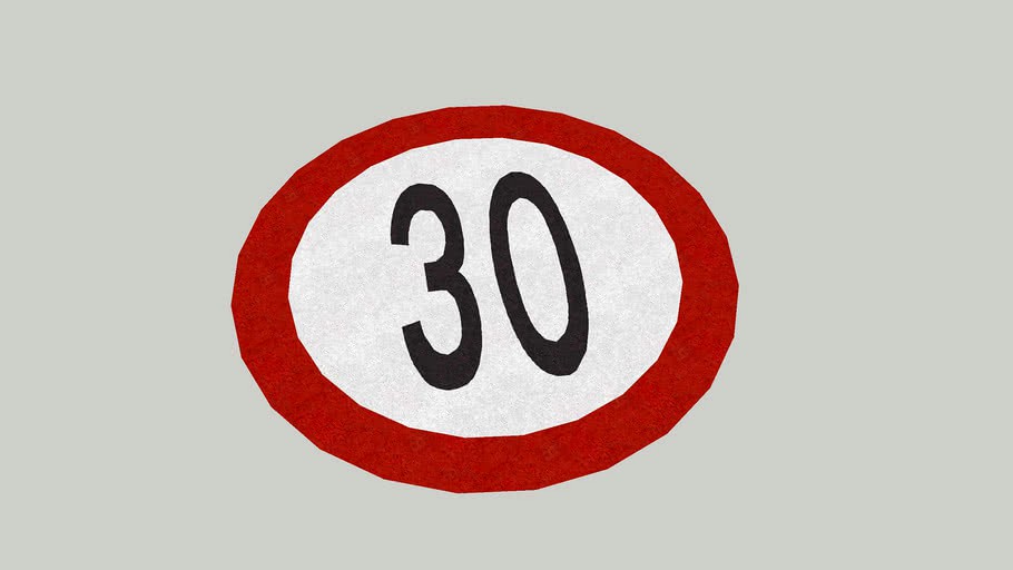 Road Marking - 30mph/kmph Speed Limit 3d model