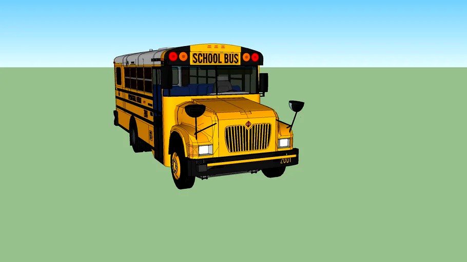 2001 International CE 29 pax (ADA) school bus (FL spec) 3d model
