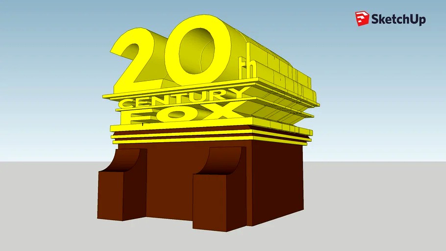 20th century fox logo 3d model