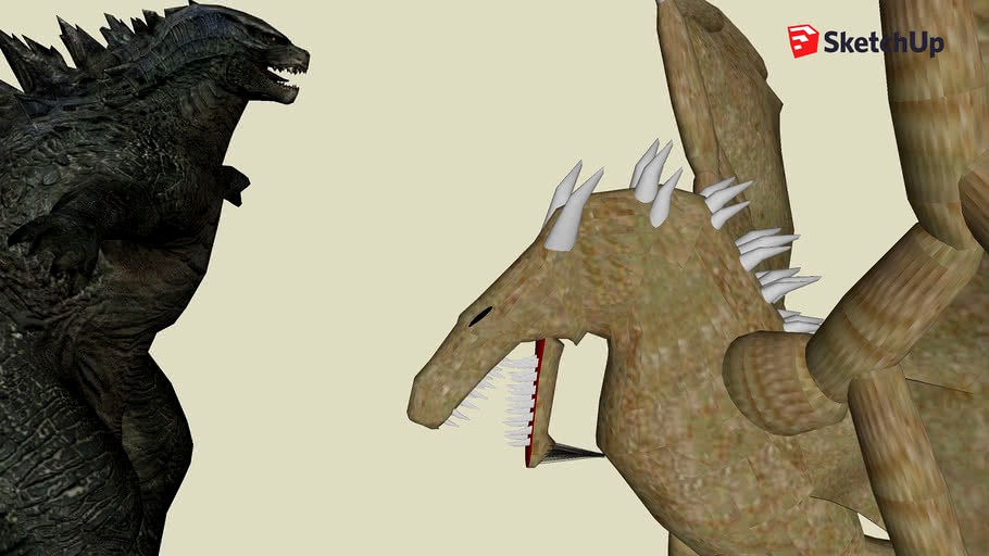 godzilla vs dragon 3d model