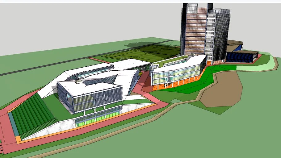 MODERN CAMPUS BUILDINGS 3d model