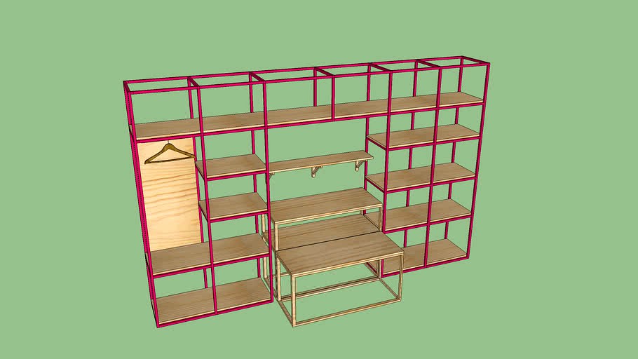 Estante Rosa metalon 3d model