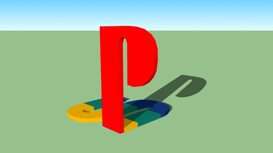 playstation 1 logo 3d model