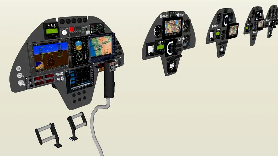 experimental+aircraft+cockpit+instrument+panel 3d model