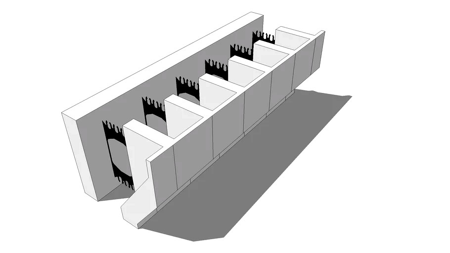 Amvic R30 ICF - 6in Brick Ledge 3d model