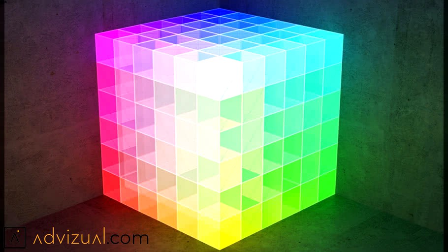 Emissive Color Cube (V-Ray Ready) 3d model