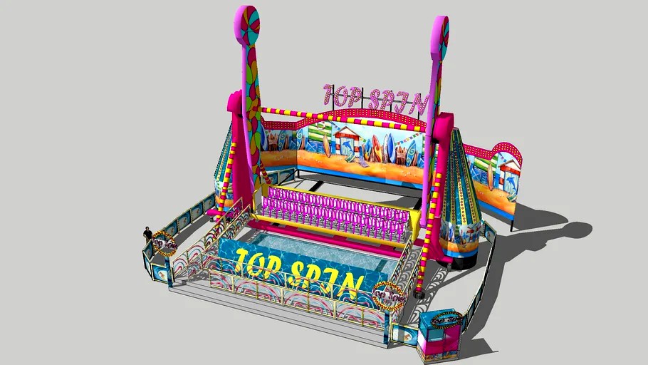 Funfair Ride (TOP SPIN) HUSS 3d model