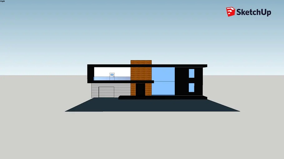 simple modern house 3d model