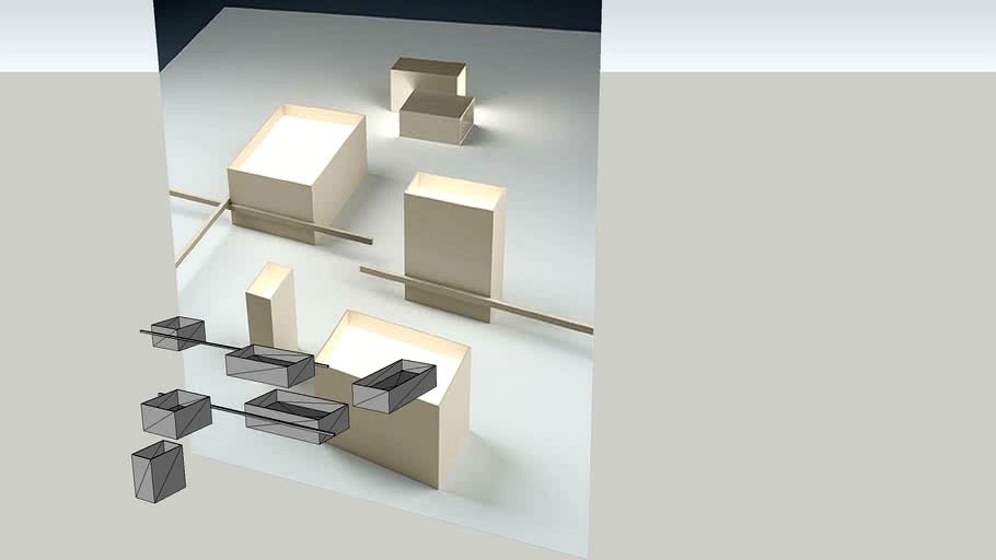 Structural ceiling lamp 3d model
