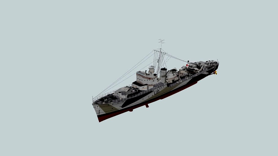 ww2-Royal British Navy-Destroyer 3d model