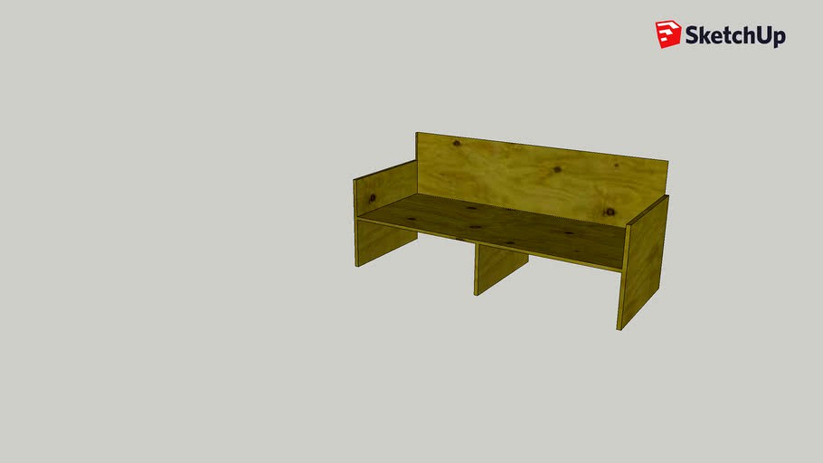 easy DIY plywood bench 3d model