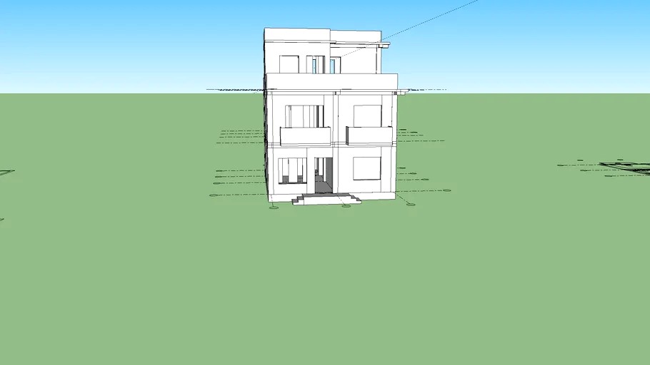 residence drawing 3d model