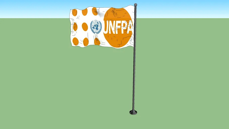 Flag of UNFPA 3d model