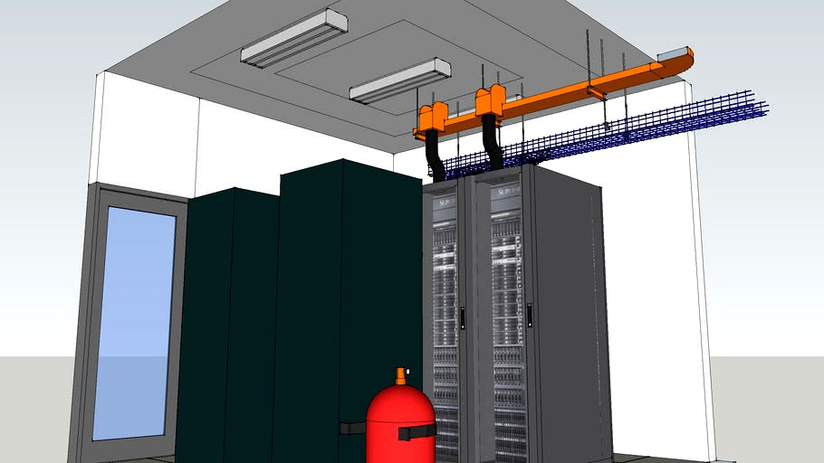 Mini Server Room 3.5m x 3.5m 3d model