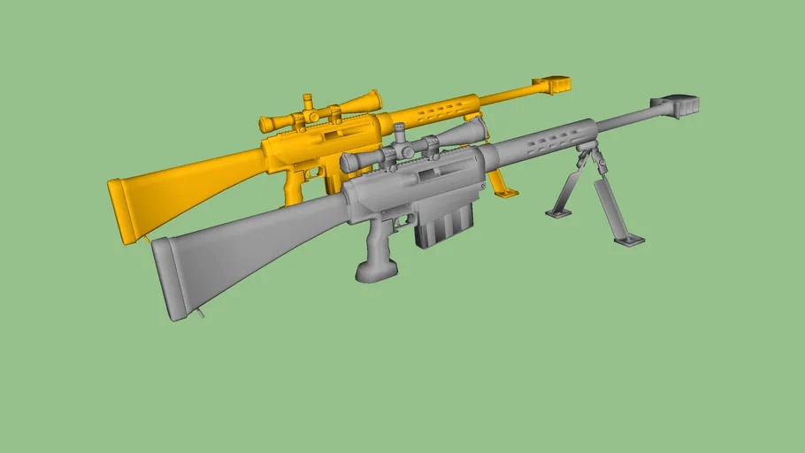 Gold sniper rifle 3d model