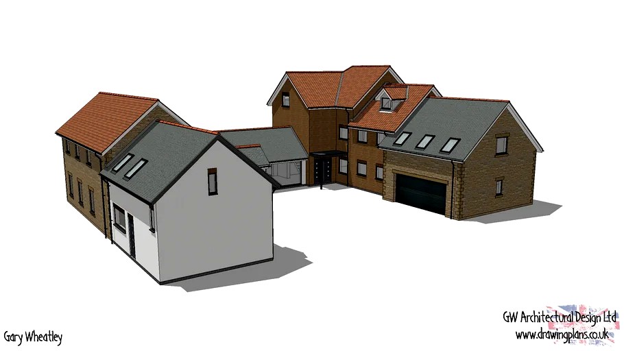 Large New Build house with Annex - UK Planning Application 3d model