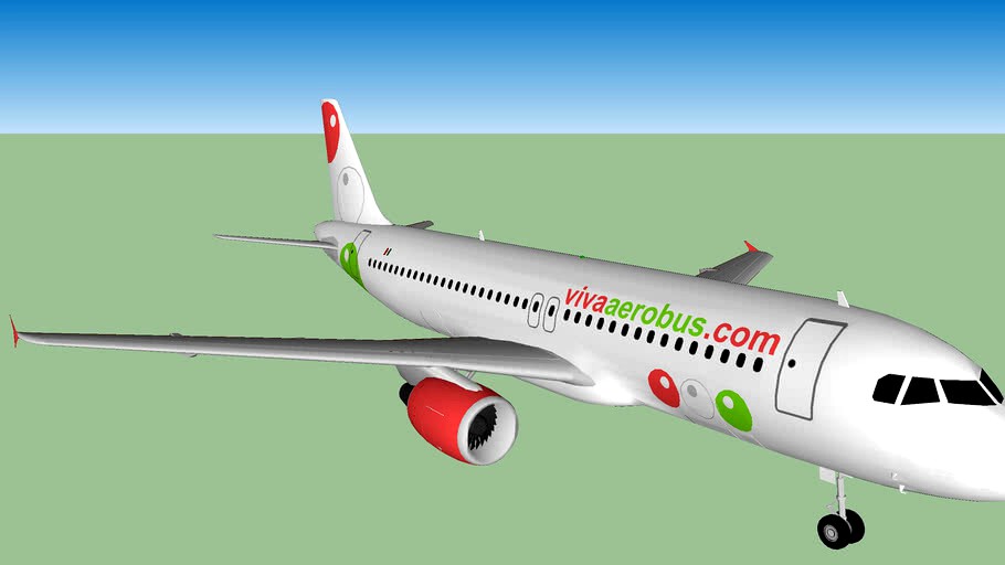 Airbus A320 Viva Aerobús 3d model