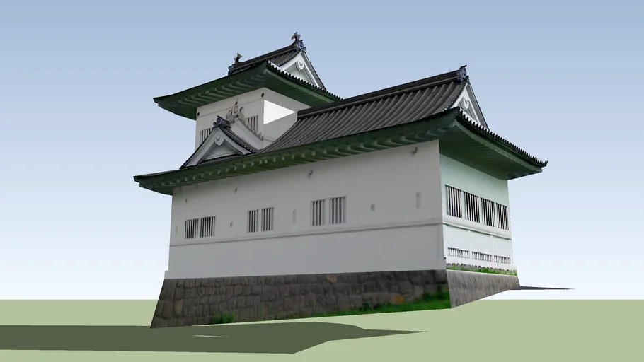 Aoba Castle (Sendai Castle) Otemon Tower 3d model