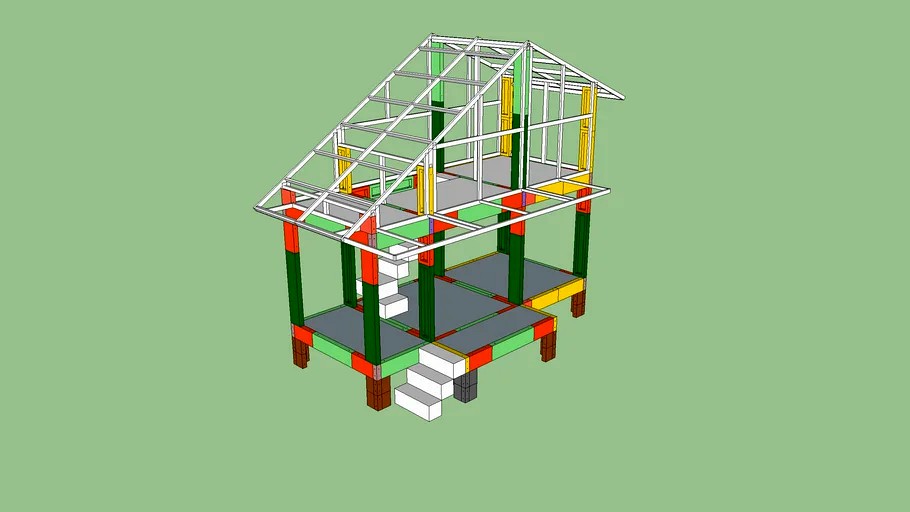 Modul Rumah Panggung RUMI15 3d model