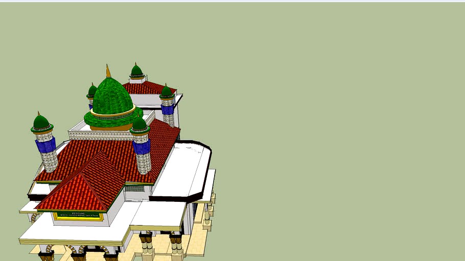 Masjid Mushalla Langgar Surau Kubah Dome Mosque 3d model