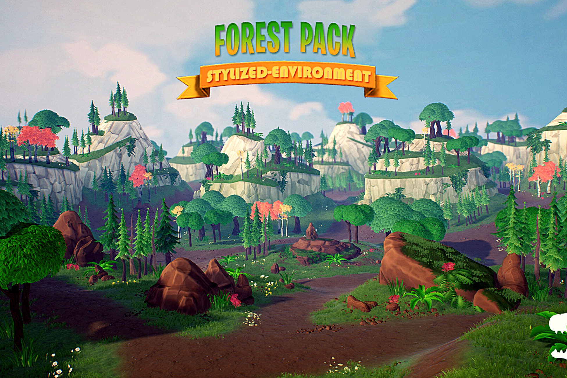 Stylized Forest Pack V2 3d model