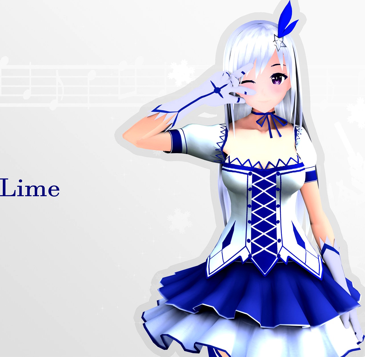 Lime: Anime-Style Character For Games And VRChat 3d model