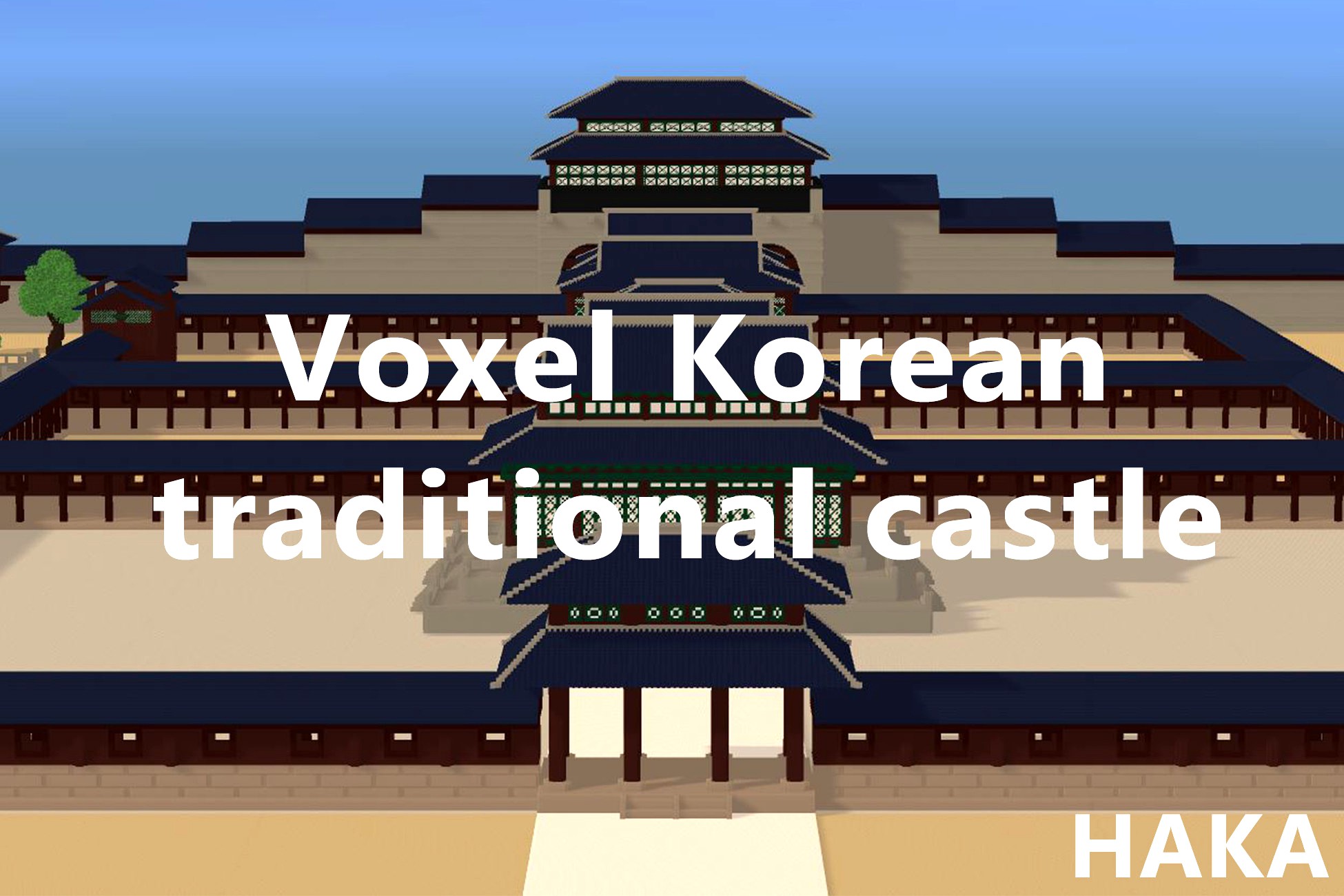 Voxel Korean traditional castle Pack 3d model