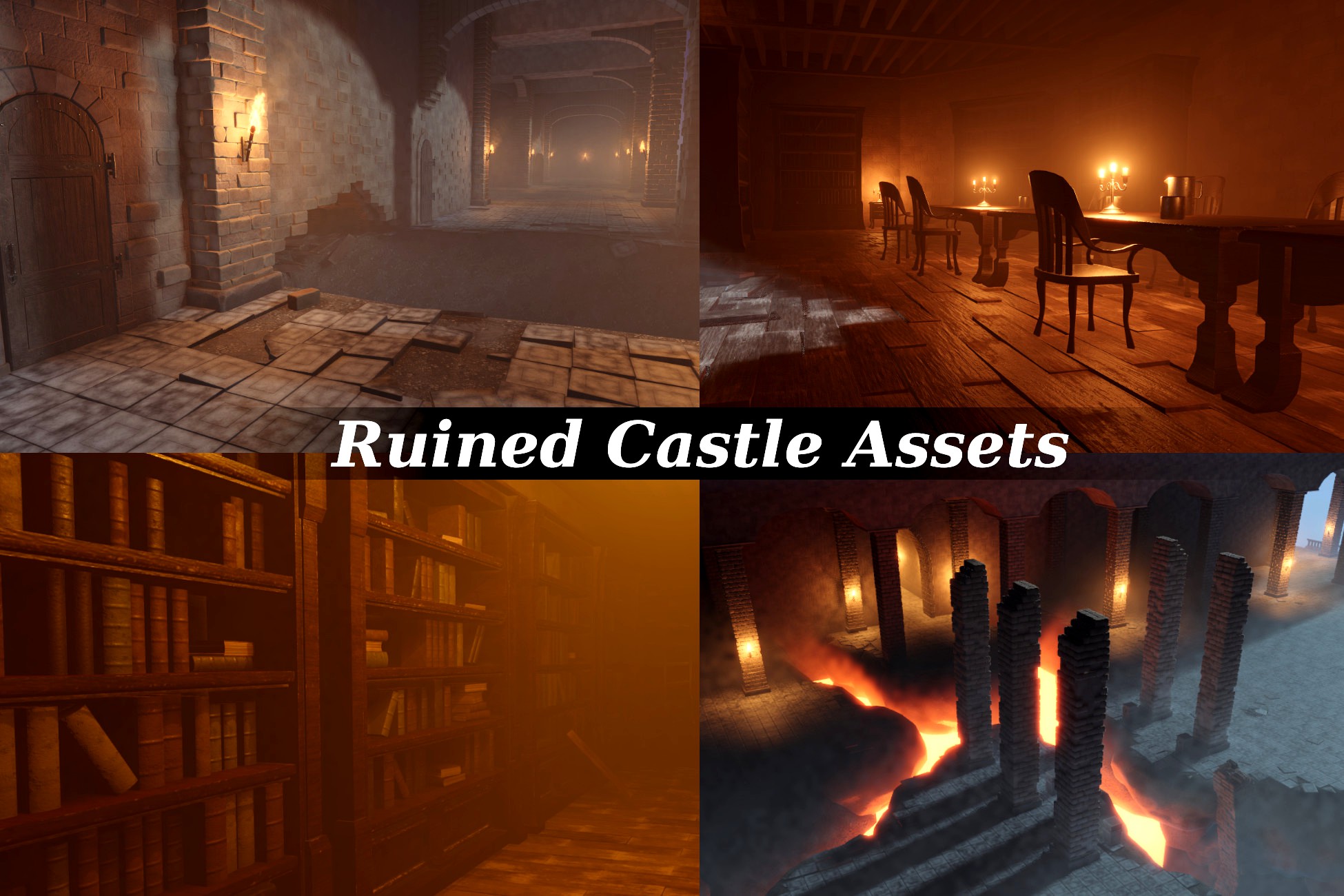 Ruined Castle Assets 3d model