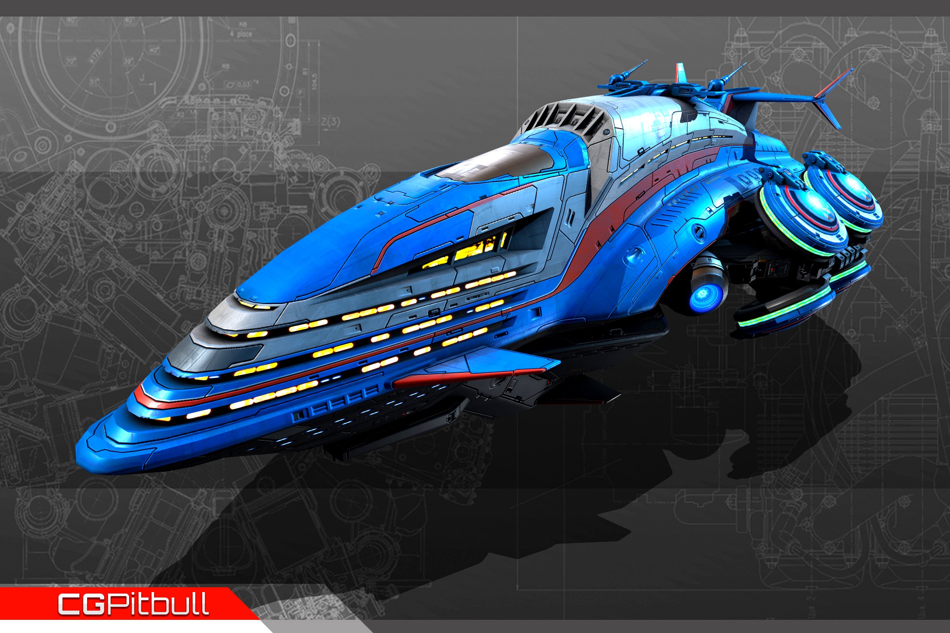 Cruiser StarShip 3d model