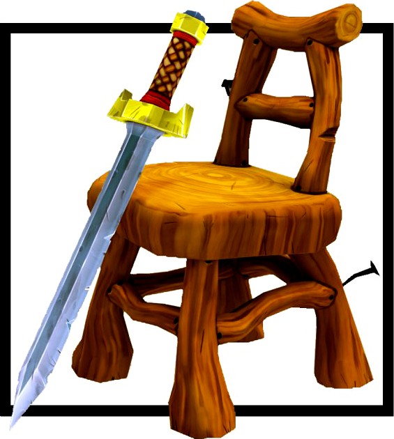 Chair and Sword 3D Model