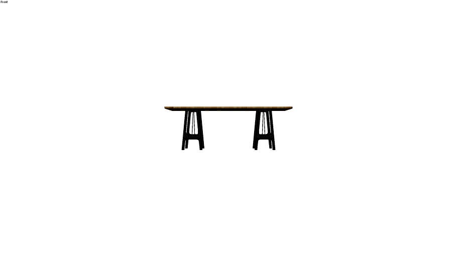 DISTRICT - Table à manger 8/10 personnes en manguier et fonte L220 3d model