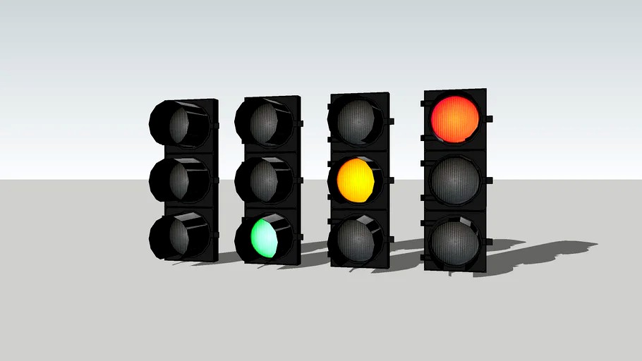Duralight 8 inch LED Traffic signals 3d model