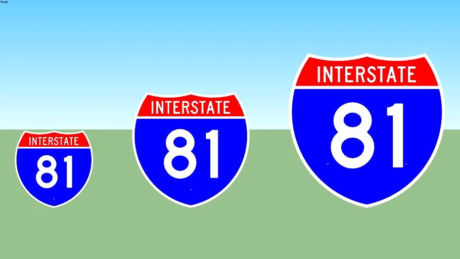 Interstate 81 Sign 3d model