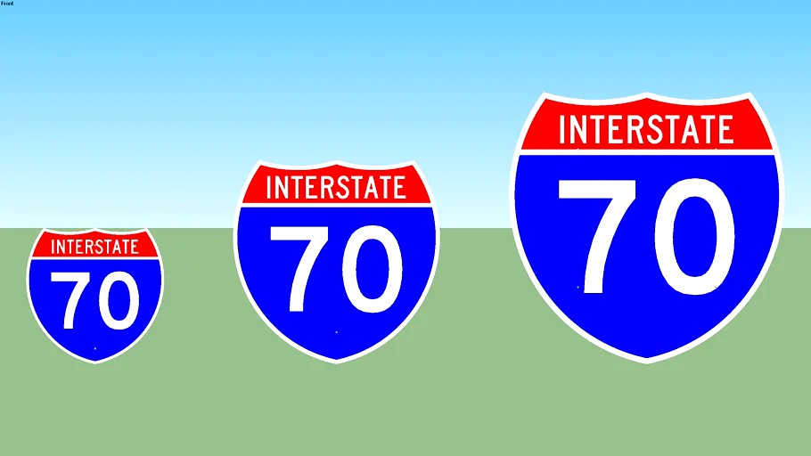 Interstate 70 Sign 3d model