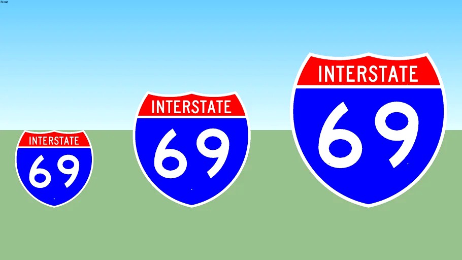 Interstate 69 Sign 3d model