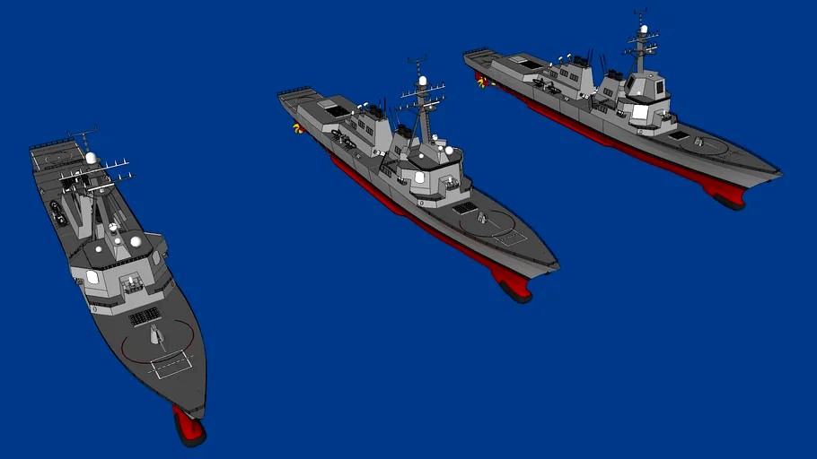 USN DDG-51 Arleigh Burke-class Destroyer WIP 3d model