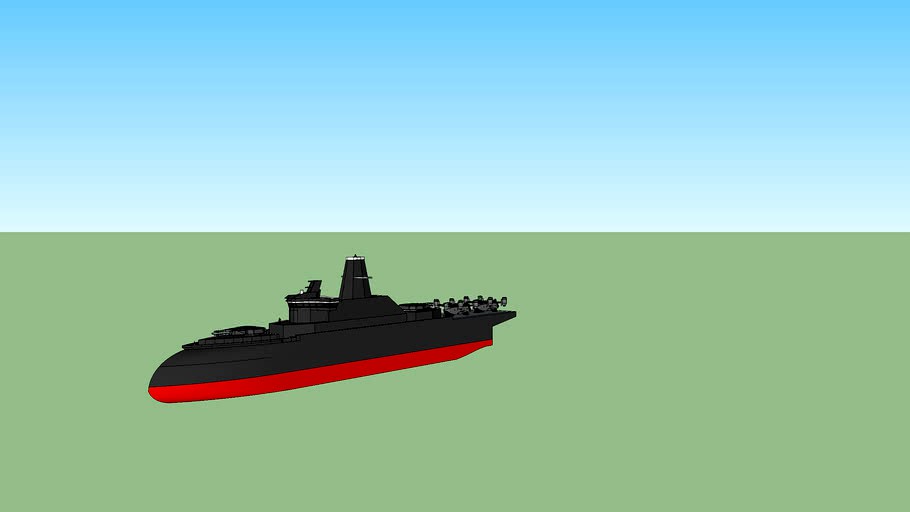 Inverted Bow Amphibious Assault Warship 3d model