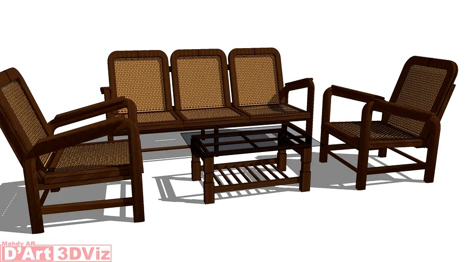 Kursi anyaman 3d model