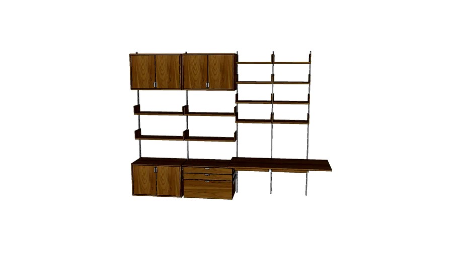AS4 wall mounted large modular office shelving system 3d model