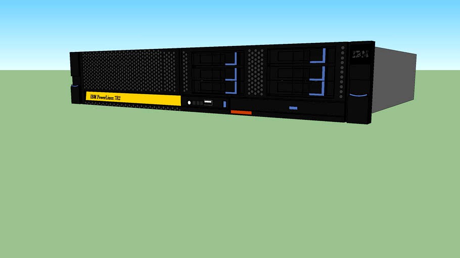 IBM Power Linux (7R2) rack mount server 3d model