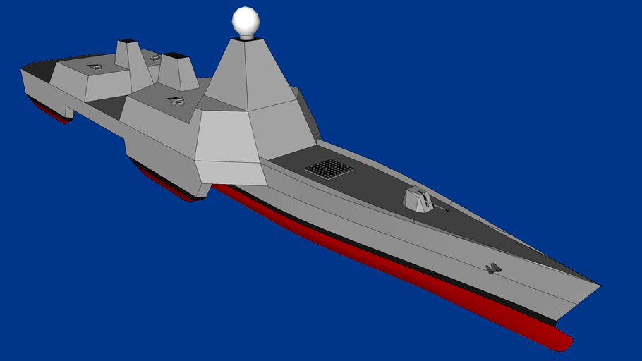 RN Large Future Surface Combatant: Pentamaran Global Cruiser WIP 3d model