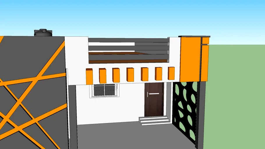 2BHK Elevation 3d model