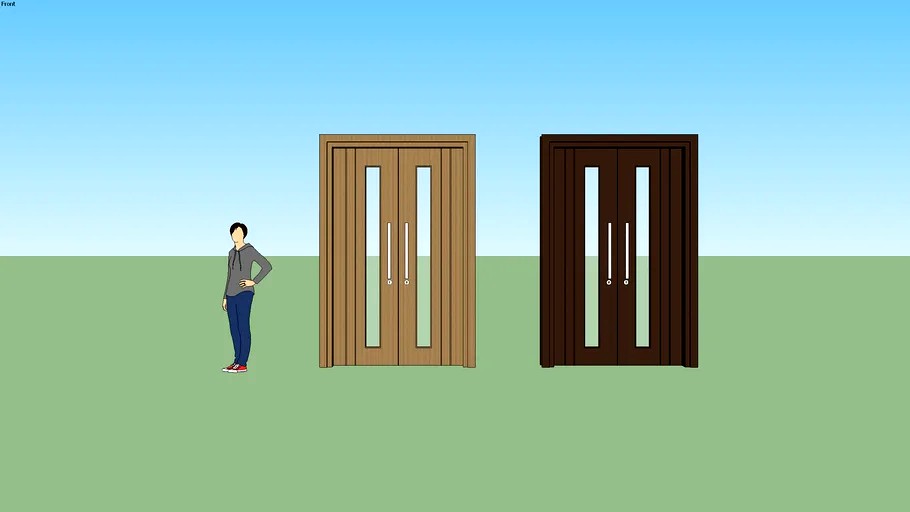 PINTU UTAMA (DOUBLE DOOR) 240X140 + ARCHITRAP 3d model