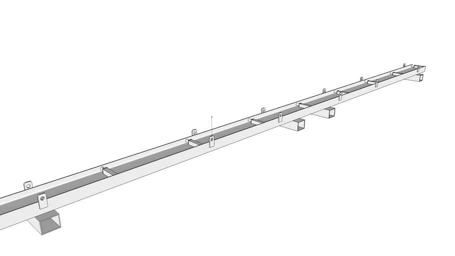 45 foot Picking Beam with Rollers ,Crane or Forklifts 3d model