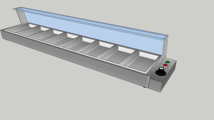 Mini Bain Marie with 8 food tray 3d model