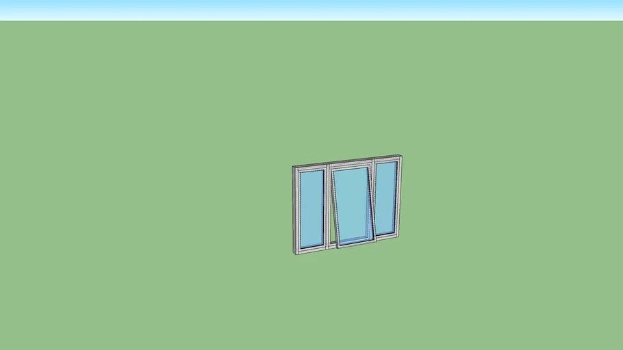 Fixed & Open able window 3d model