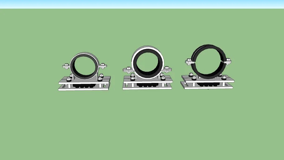 방진패드-비금속배관 클램프 (C-PVC.PVC.PE-CLAMP) 3d model