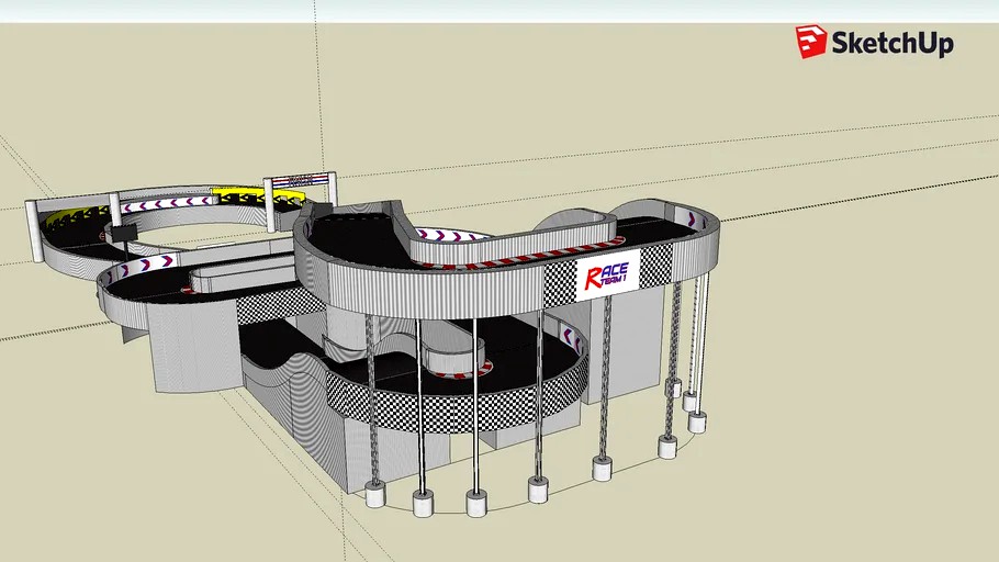 Damen Silos Go Kart Track 3d model